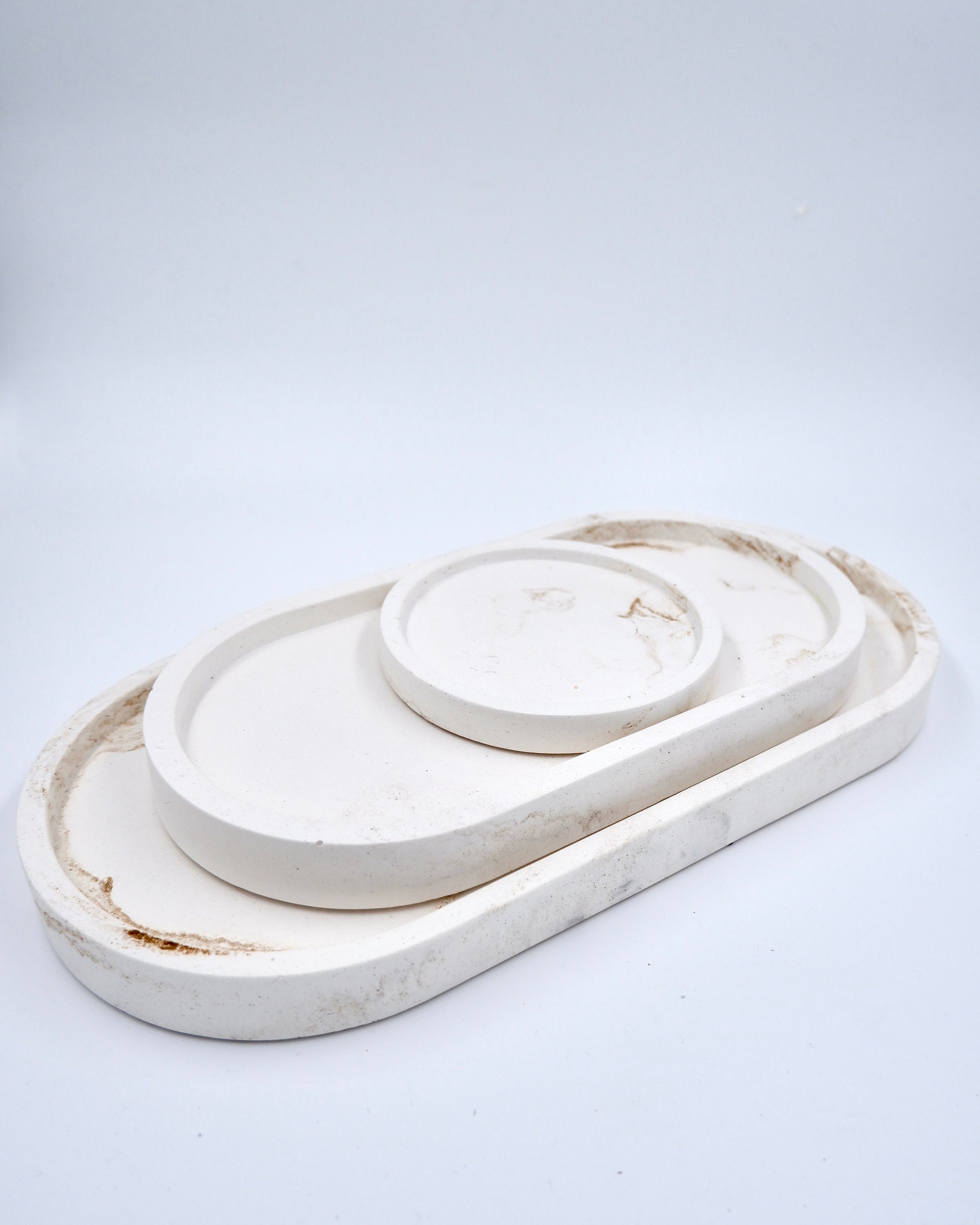 Marble Effect Plaster Jewelry and Small Things Trays Set - Etsy