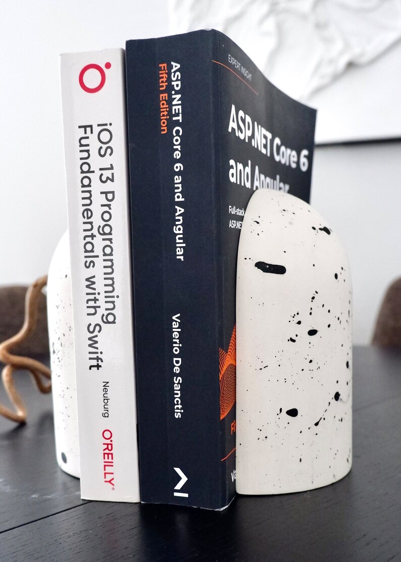 Unique Design Bookends Set, Black Dots Bookends Set - Etsy