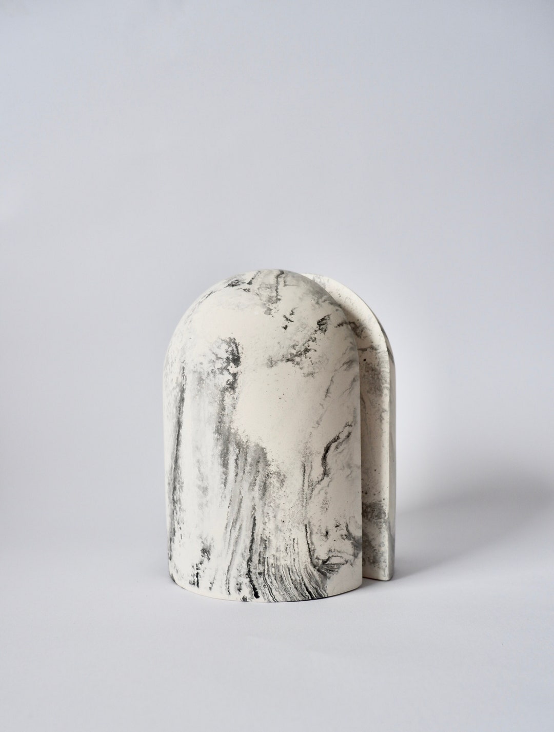 Black and White Marble Effect Bookends Set, Minimalist Unique Design ...