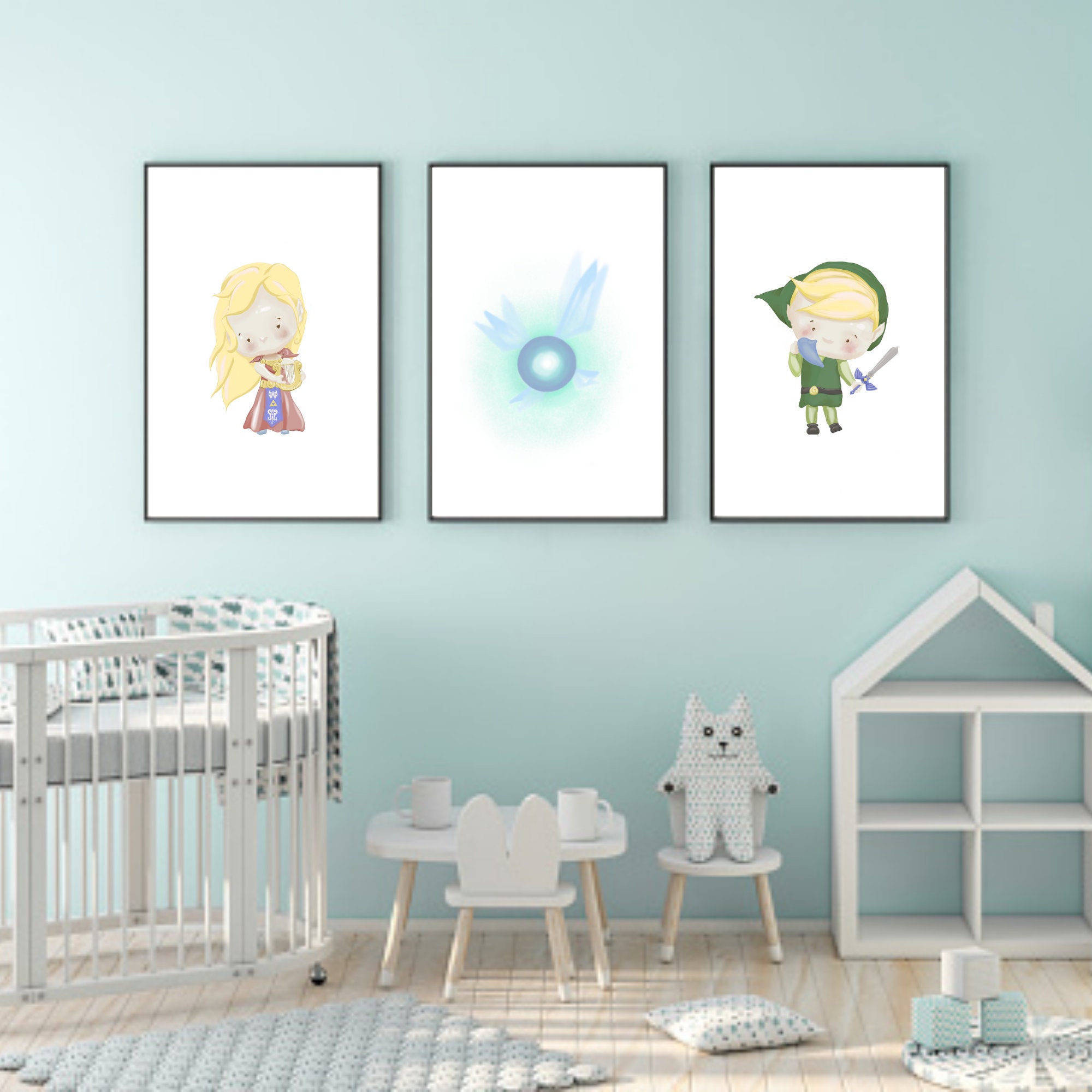 Baby Link, Baby Zelda and Baby Navi Bundle, Printable Digital Art ...