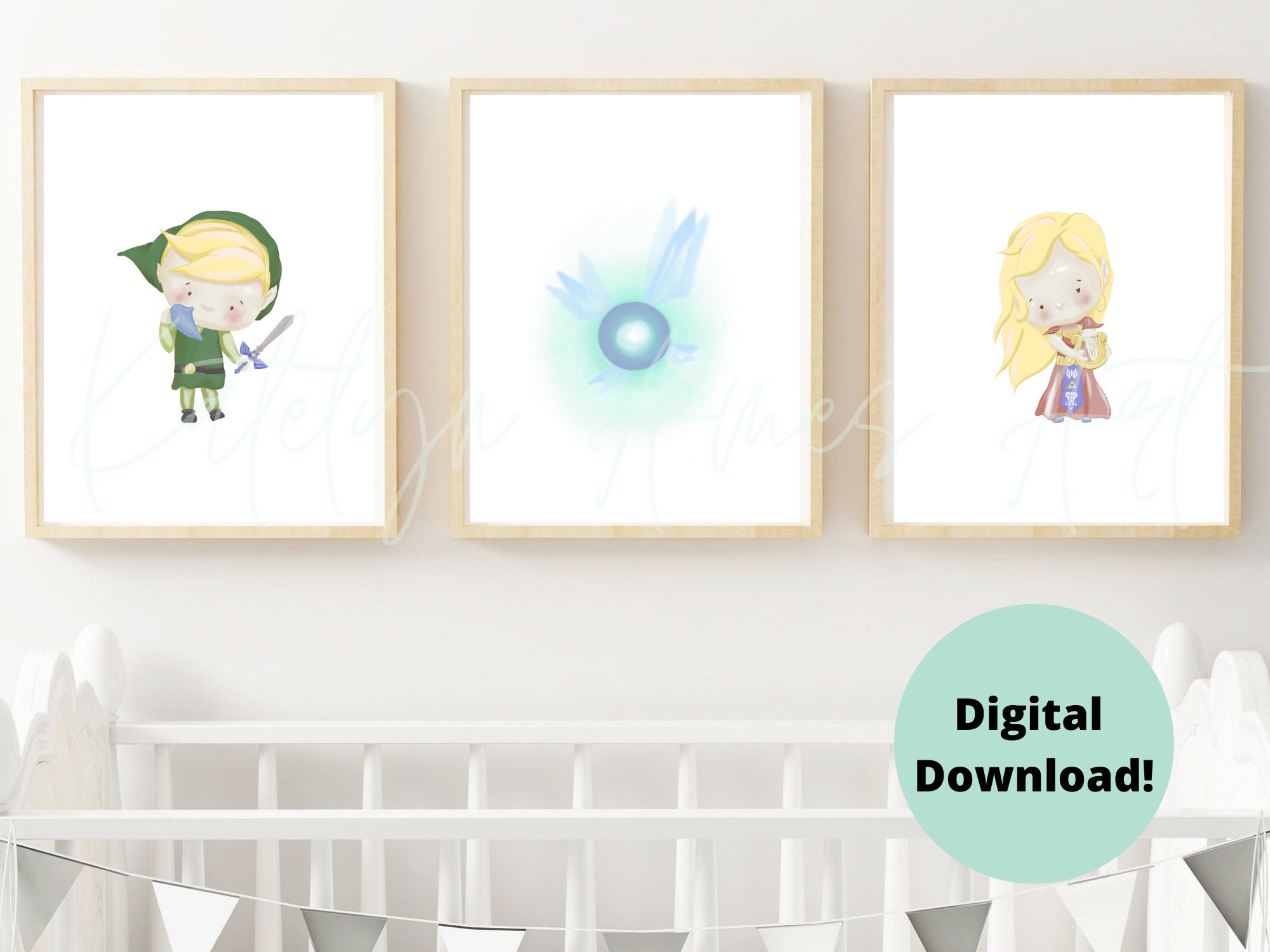 Baby Link, Baby Zelda and Baby Navi Bundle, Printable Digital Art ...