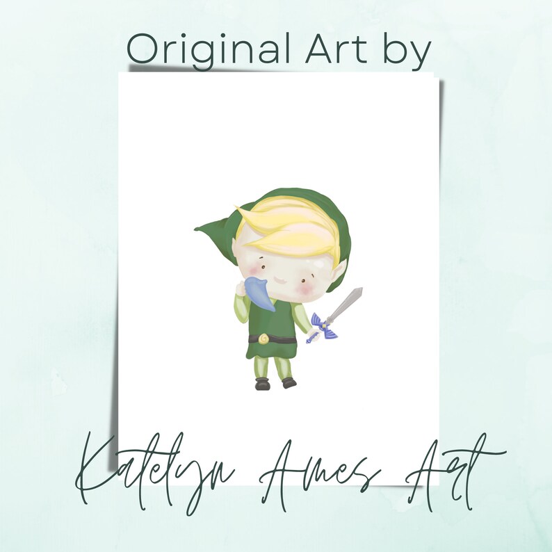 Baby Link, Legend of Zelda Inspired Digital Download, Printable Art for ...