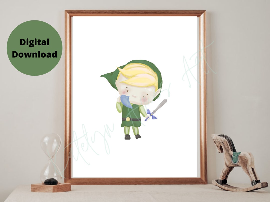 Baby Link, Legend of Zelda Inspired Digital Download, Printable Art for ...