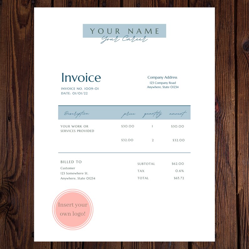 Simplistic Elegance, Fillable Invoice Form, Small Business Form ...