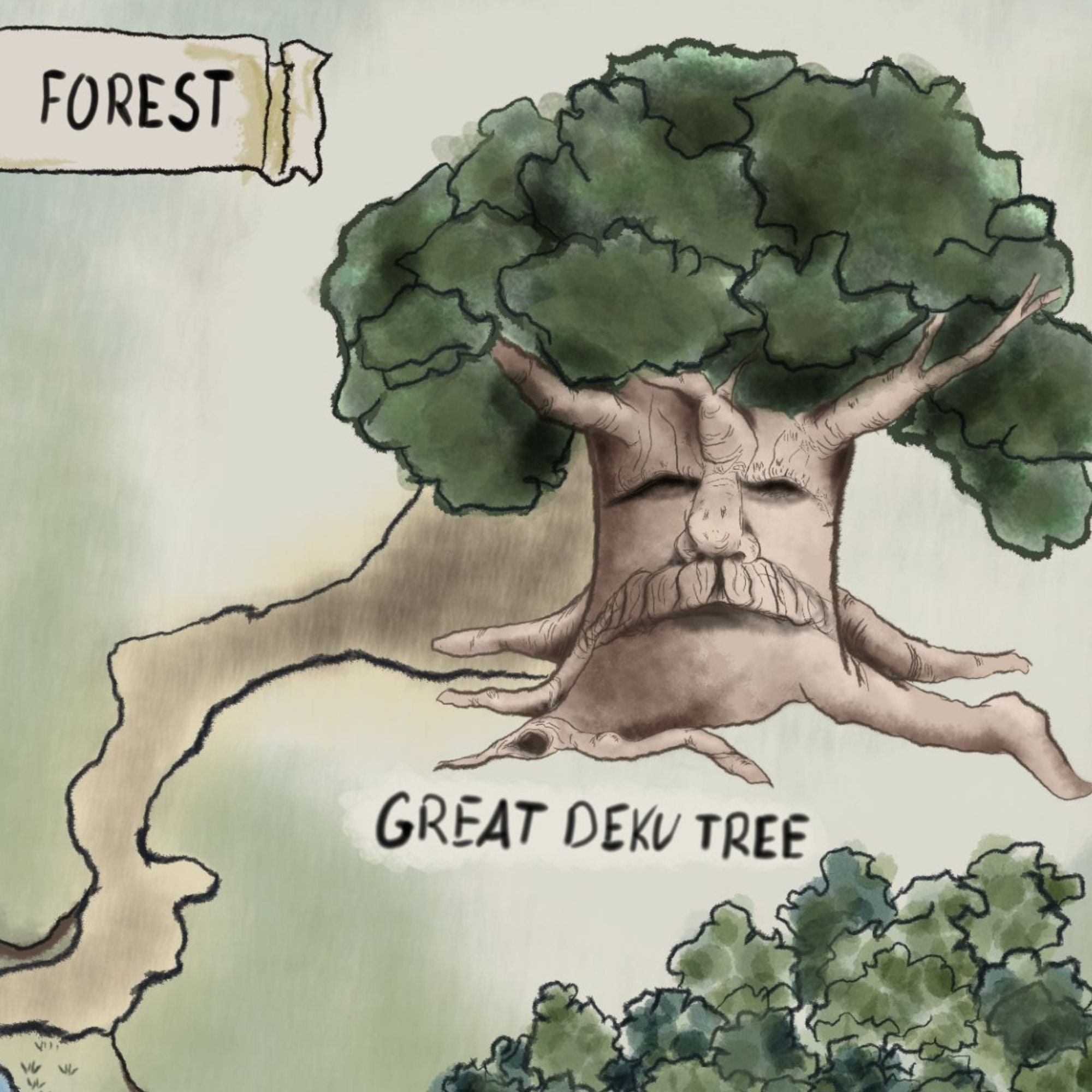 Kokiri Forest Map, Legend of Zelda Inspired Digital Download, Printable ...
