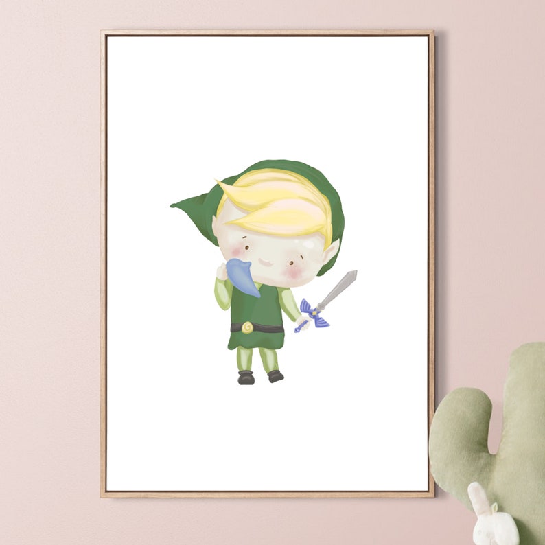 Baby Link, Legend of Zelda Inspired Digital Download, Printable Art for ...