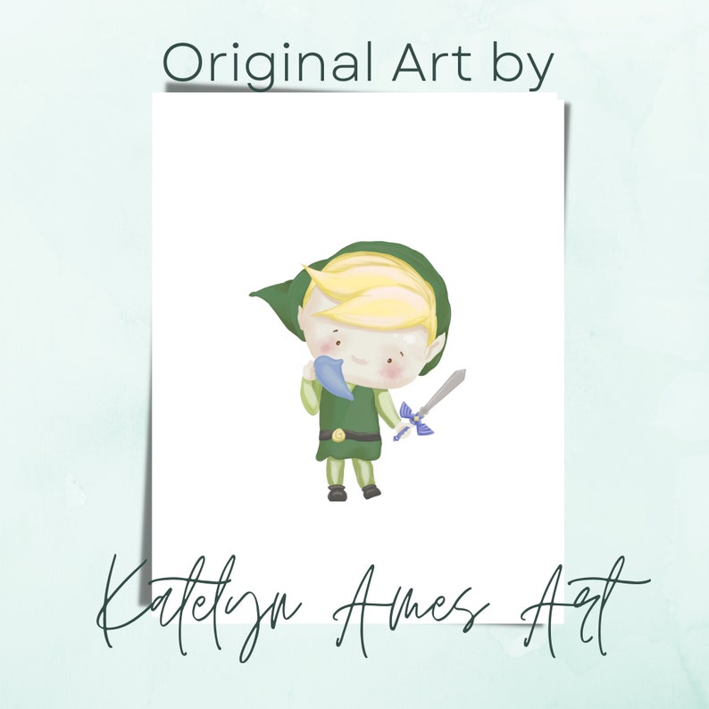 Baby Link, Baby Zelda and Baby Navi Bundle, Printable Digital Art ...