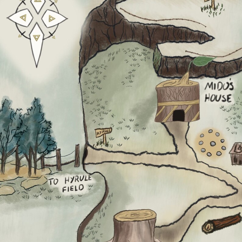 Kokiri Forest Map, Legend of Zelda Inspired Digital Download, Printable ...