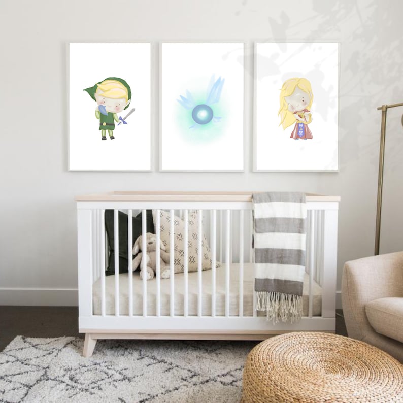 Baby Link, Baby Zelda and Baby Navi Bundle, Printable Digital Art ...