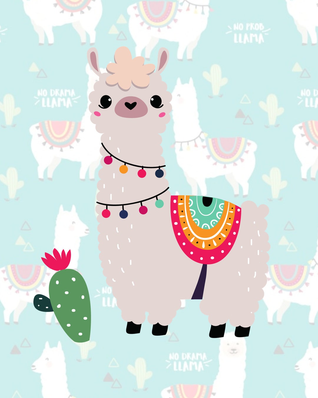 Colourful Llama Printable Poster - Etsy