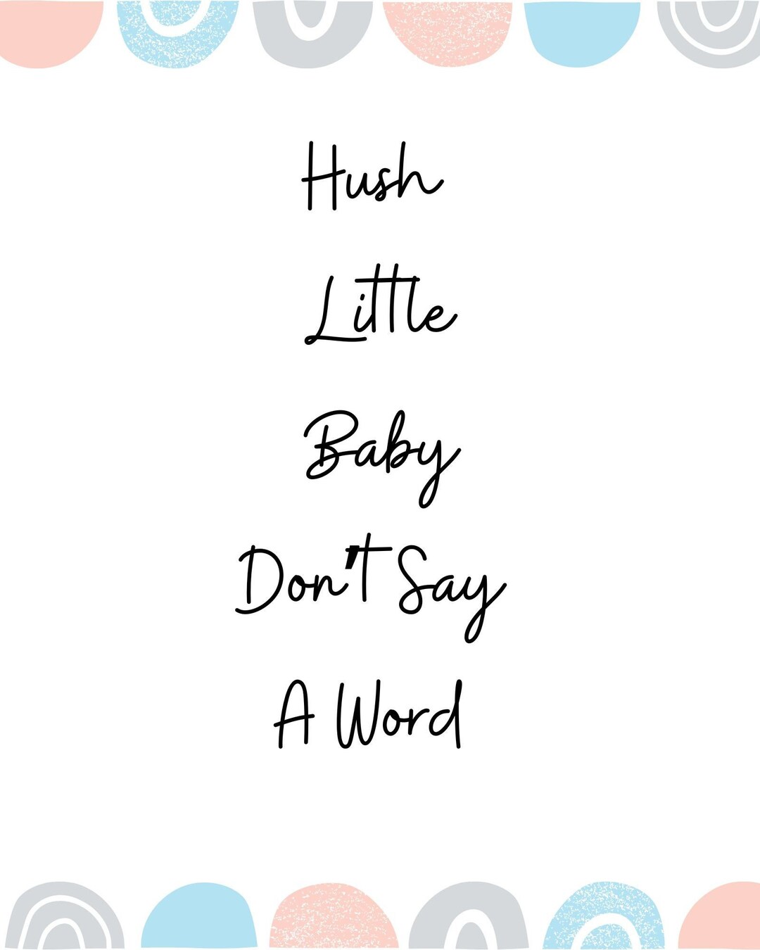 Hush Little Baby Wall Printable - Etsy