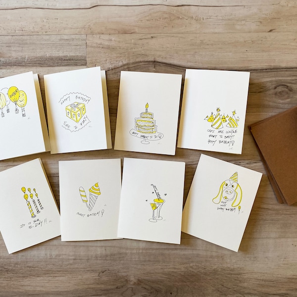 Hand Drawn Birthday - Etsy