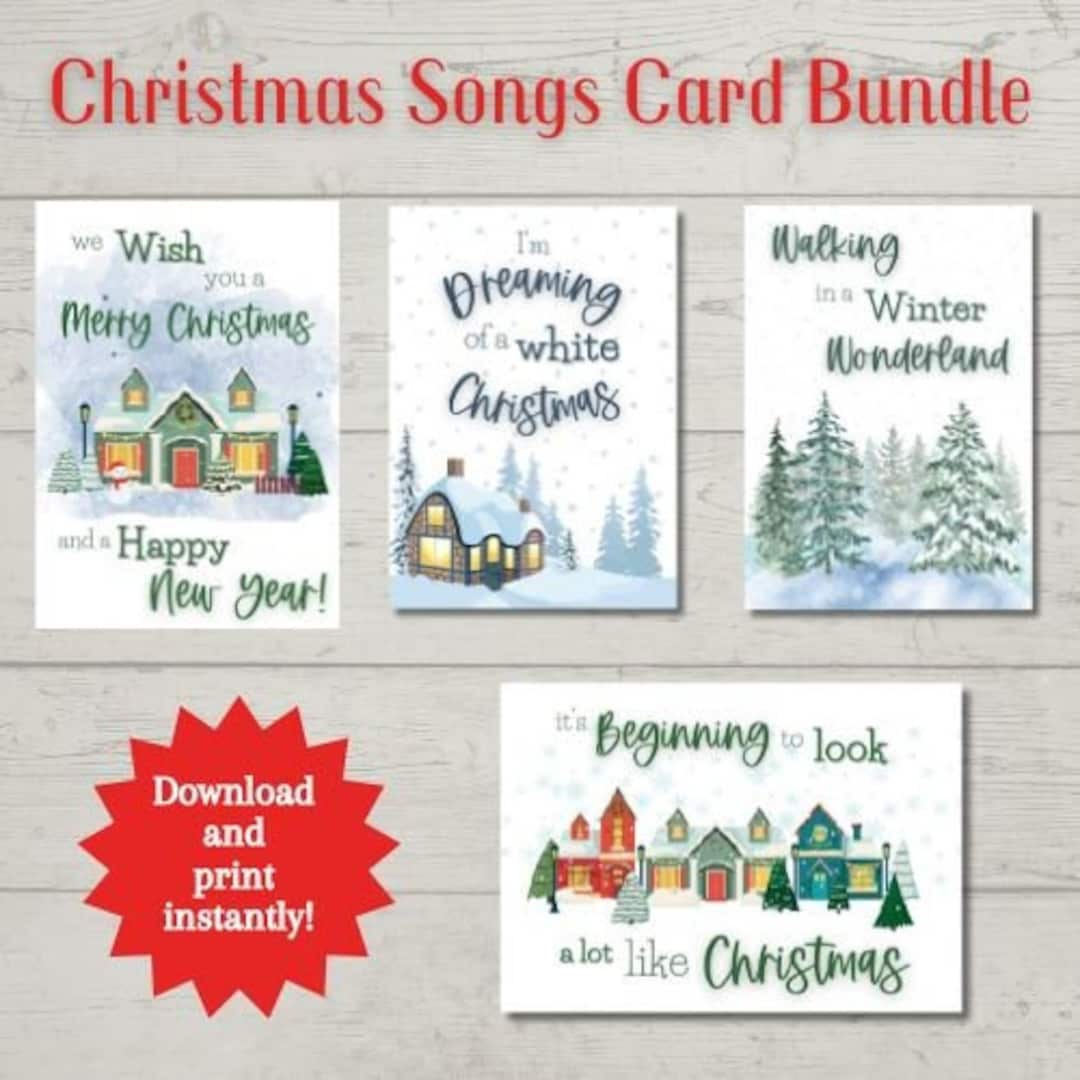 Christmas Songs Card Bundle | Christmas Card Bundle | Christmas Cards ...