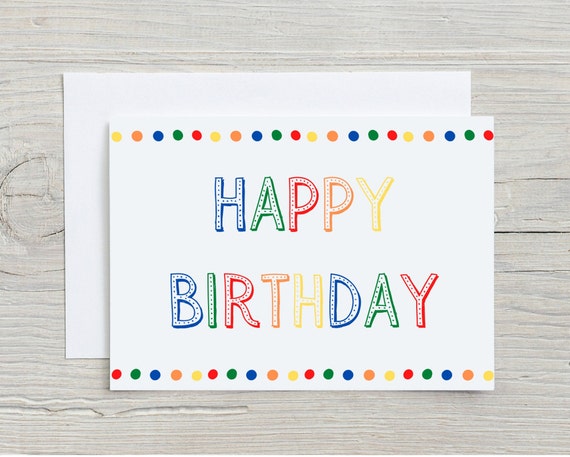 Printable Happy Birthday Card Birthday Card Happy Birthday | Etsy