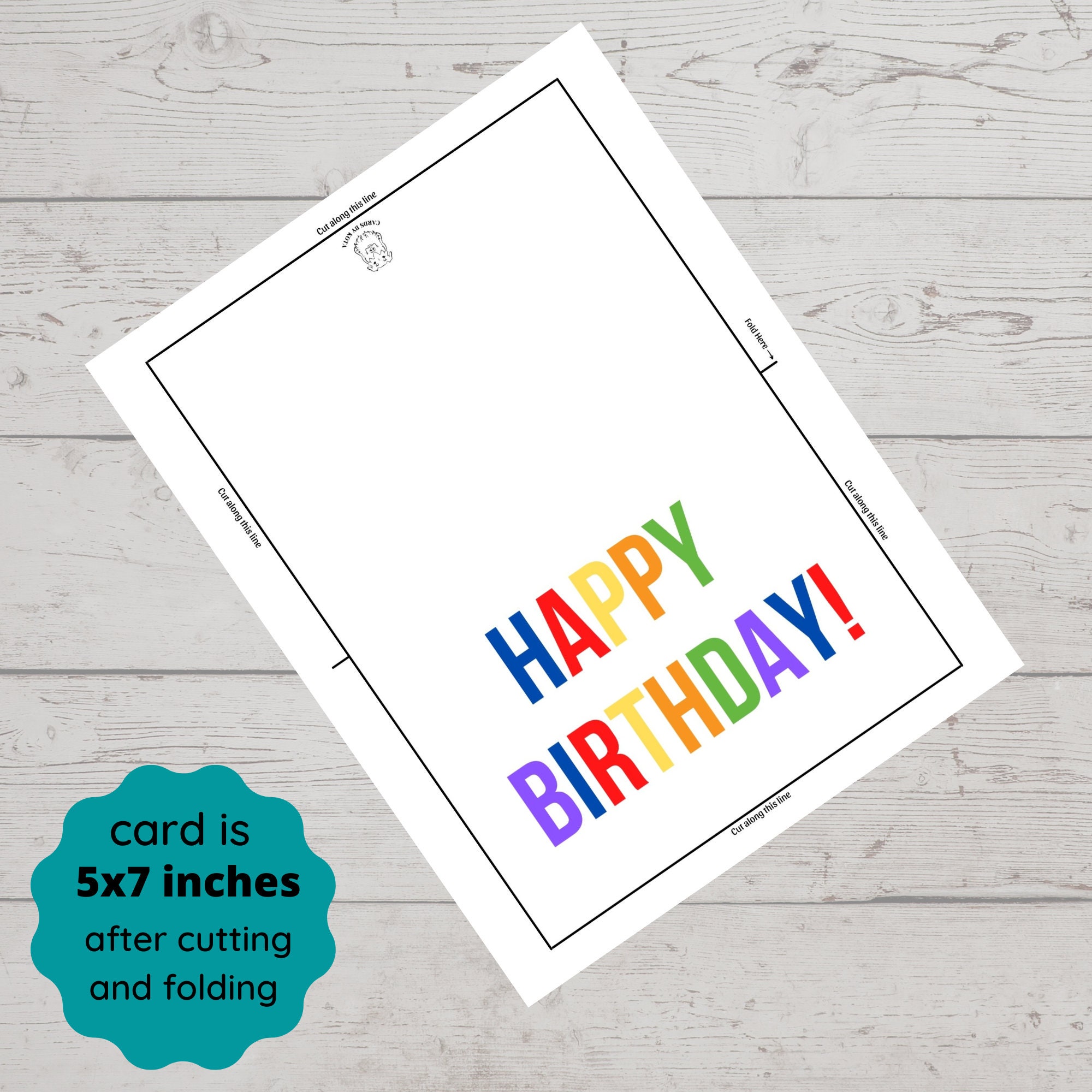 Printable Birthday Card Happy Birthday Card Simple Birthday Card - Etsy