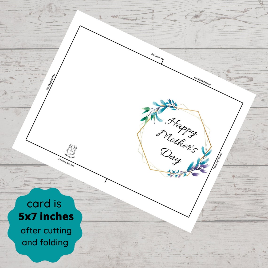 Printable Mother's Day Card Floral Card Mothers Day Card - Etsy