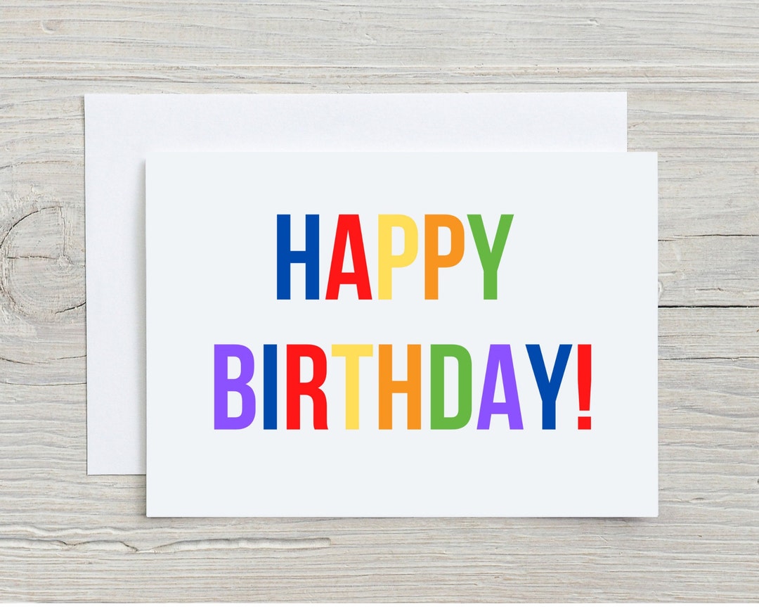 Printable Birthday Card Happy Birthday Card Simple Birthday Card - Etsy