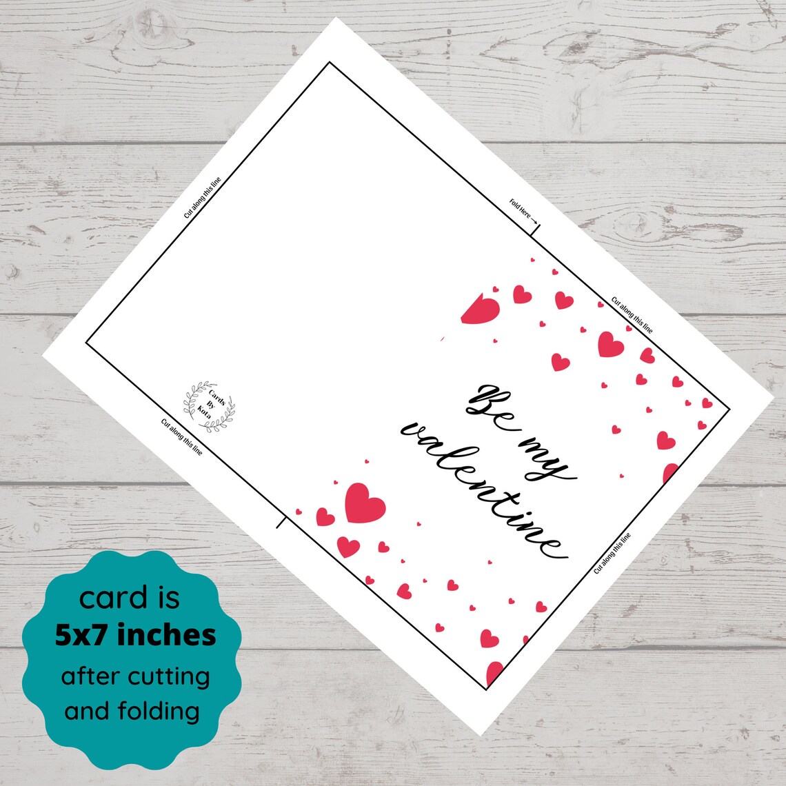 Printable Card Valentine's Day Printable Card Downloadable Card ...