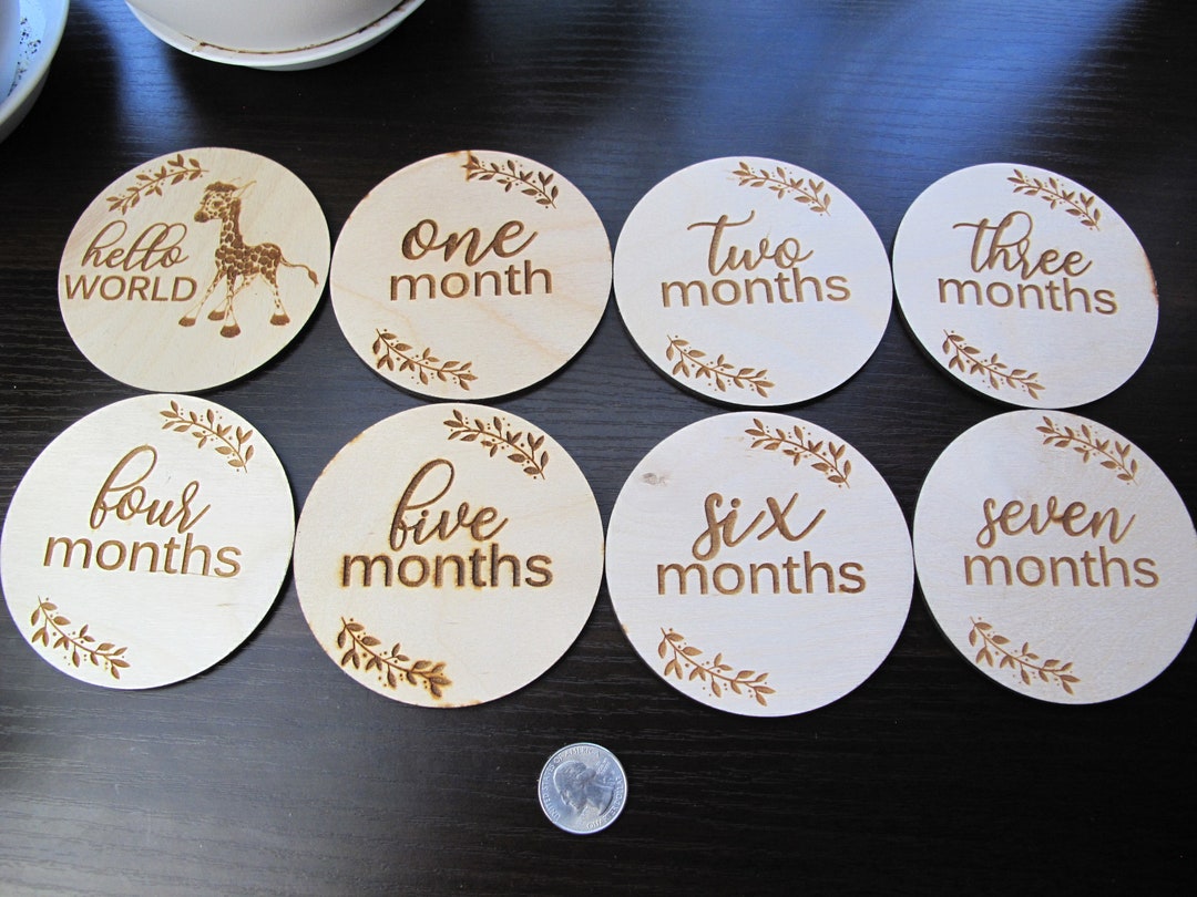 Laser Engraved Birth Milestone Photo Props - Etsy
