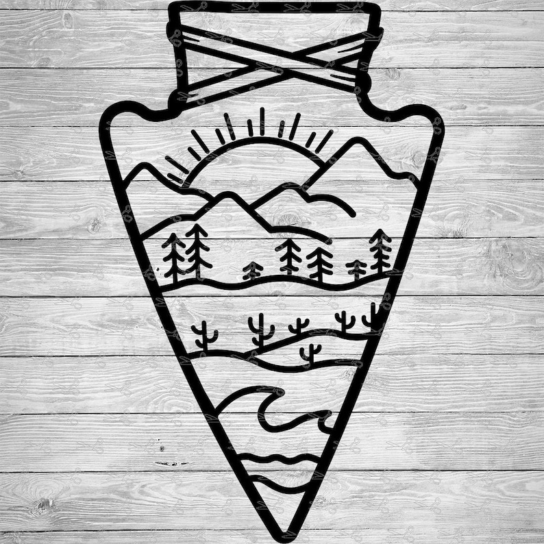 Nature Arrowhead SVG, EPS &PNG Files - Etsy