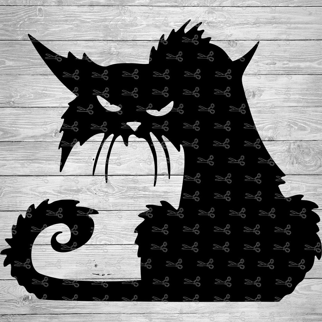 Scary Angry Cat SVG, EPS &PNG Files - Etsy