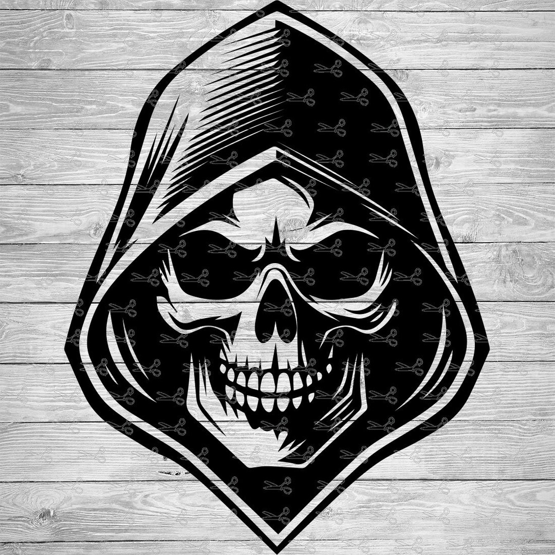 Hooded Skull SVG, EPS &PNG Files - Etsy