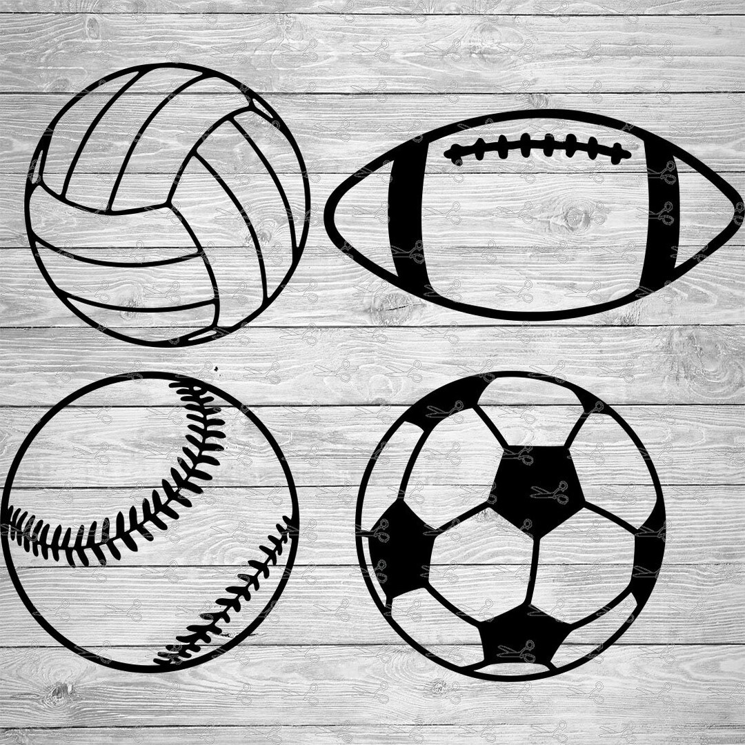 Sports Ball Bundle SVG, EPS &PNG Files - Etsy