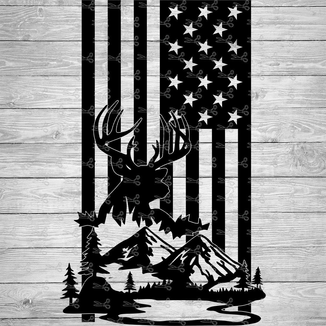 Deer Hunting American Flag SVG, EPS &PNG Files - Etsy