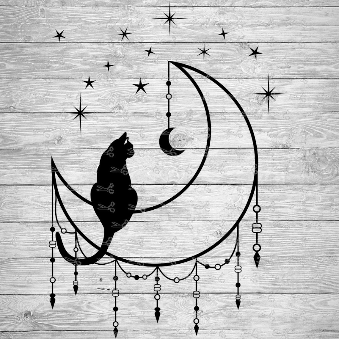 Cat on Moon SVG, EPS &PNG Files - Etsy