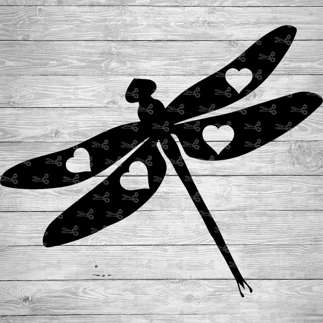 Dragonfly Heart SVG, EPS &PNG Files - Etsy