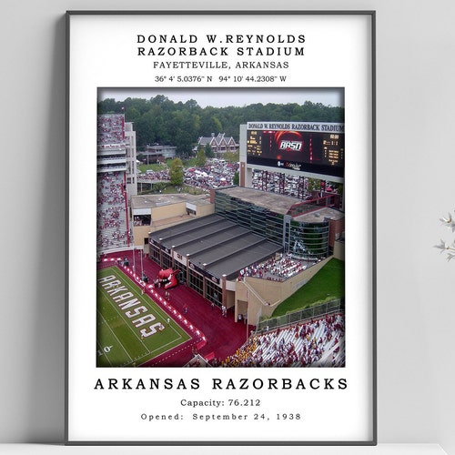 Donald W Reynolds Stadium Arkansas Razorbacks Stipple - Etsy