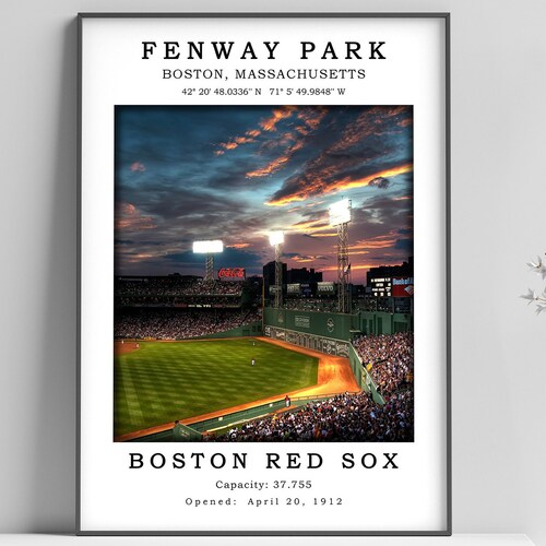 Boston Red Sox Fenway Park Stadium Ballpark Blueprint Baseball - Etsy