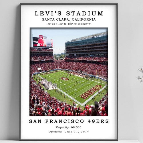 Poster Levi's Stadium Blueprint Art Print White - Etsy