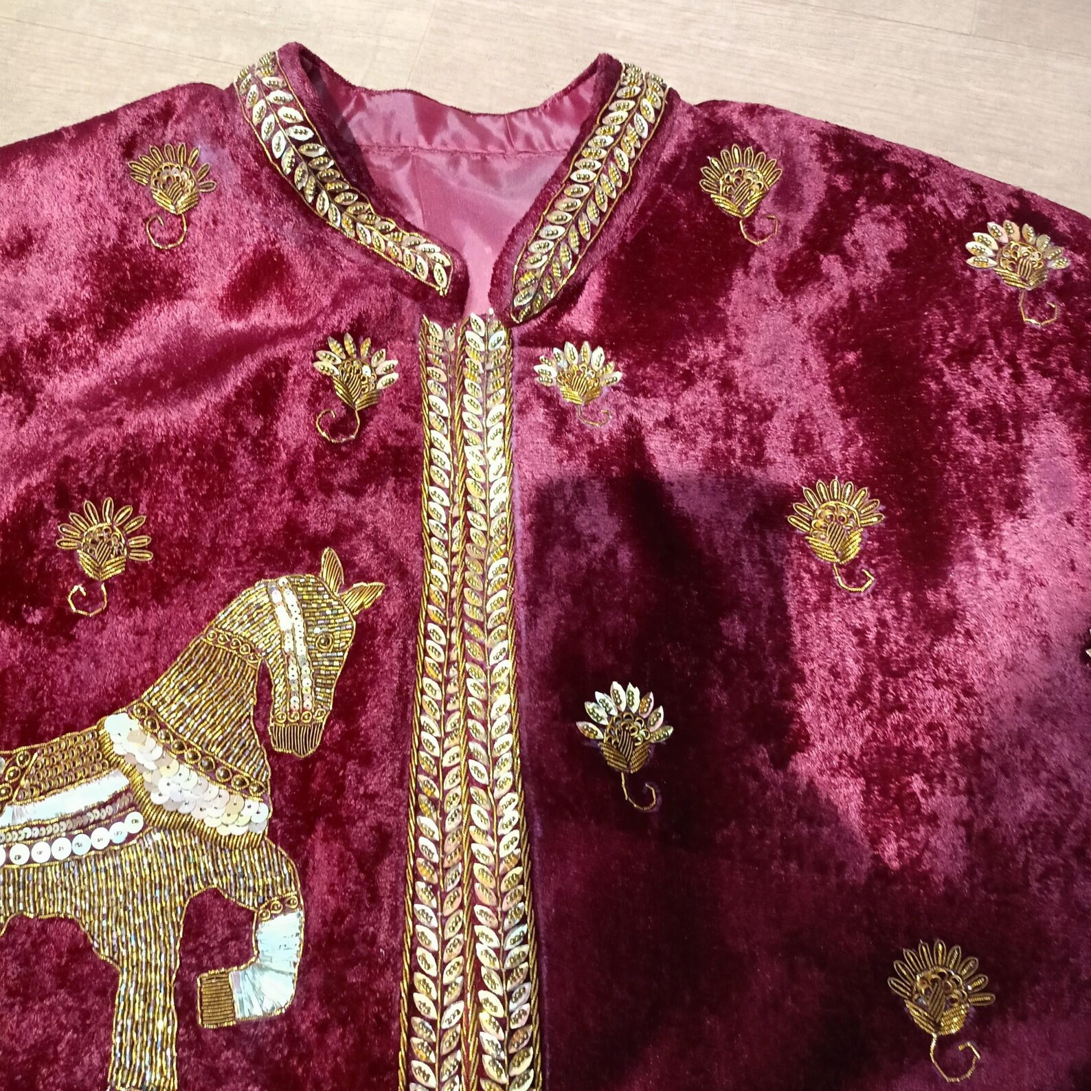 Manish Malhotra Inspire Designer Velvet Sherwani Maroon Zari Work ...