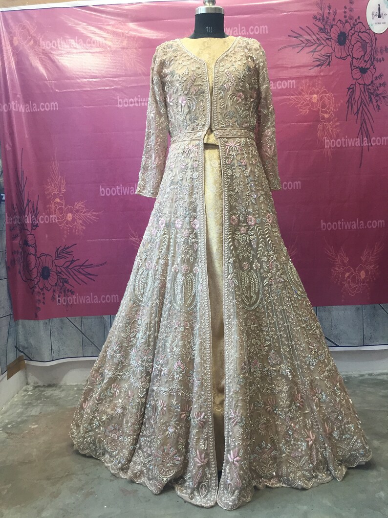 Pakistani Anarkali Bridal Dress Customise Size and Color - Etsy