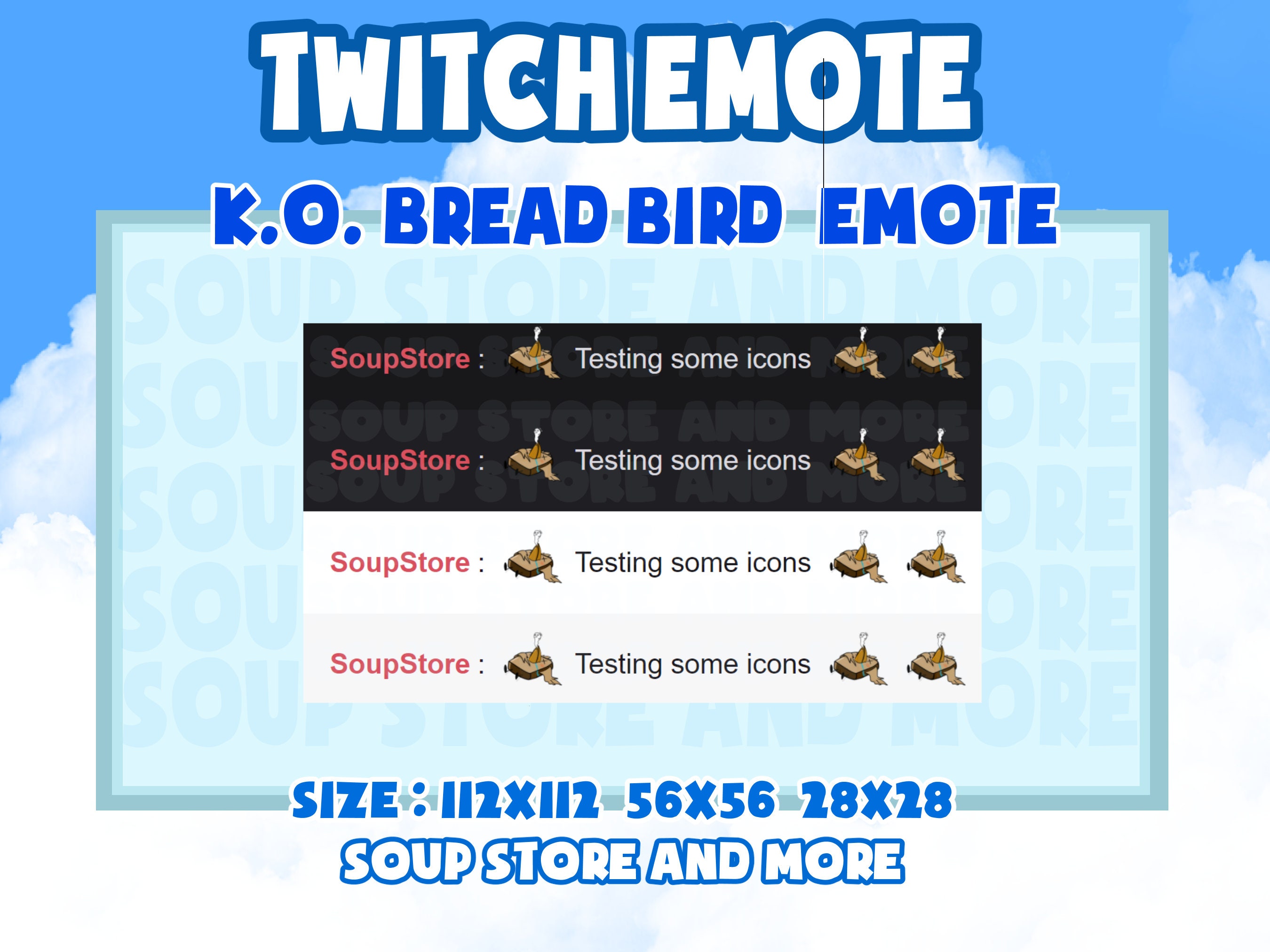 Knocked Out Bread Bird Emote for Twitch / Sleeping Bird Emote / Bird ...