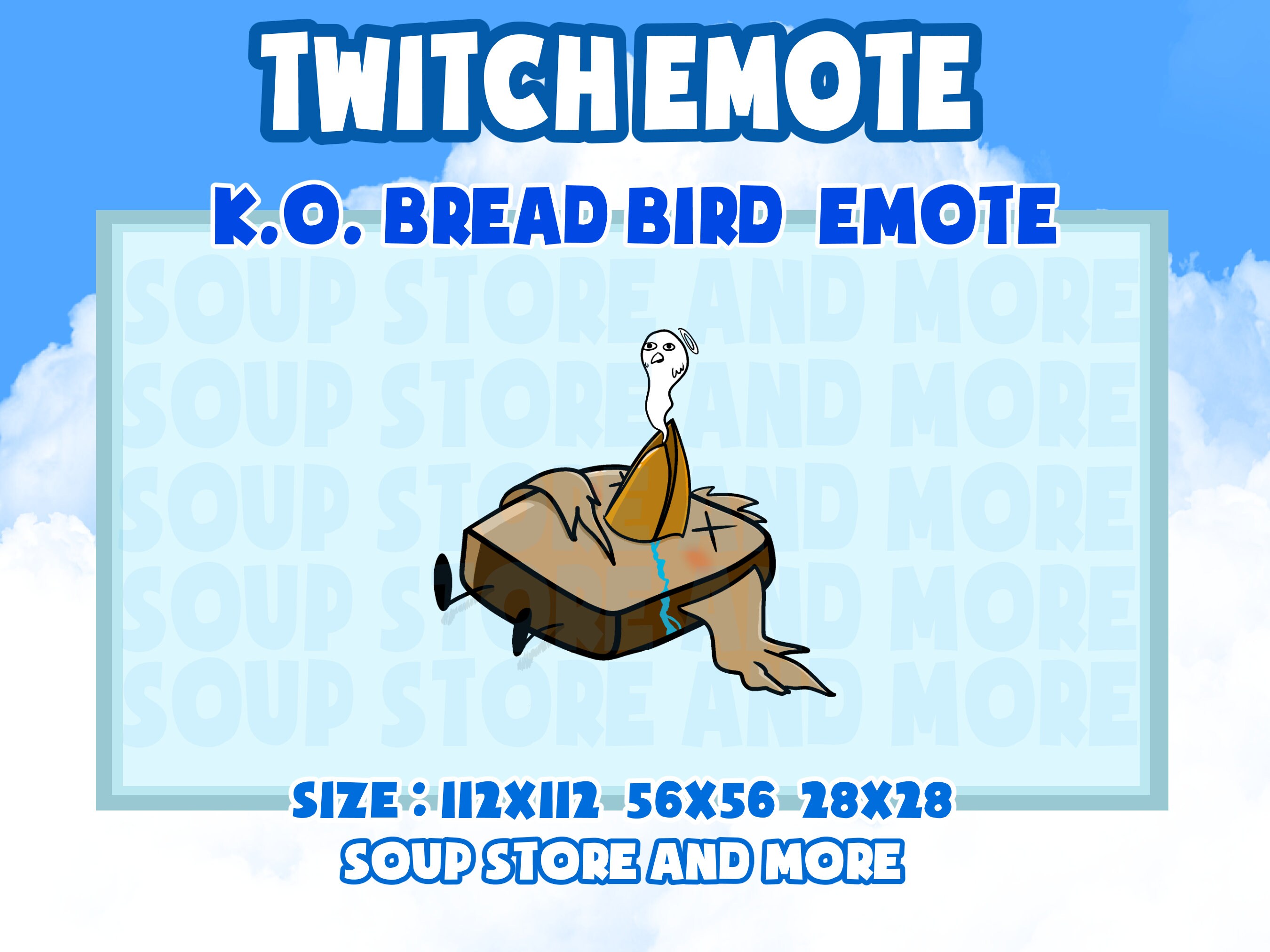 Knocked Out Bread Bird Emote for Twitch / Sleeping Bird Emote / Bird ...