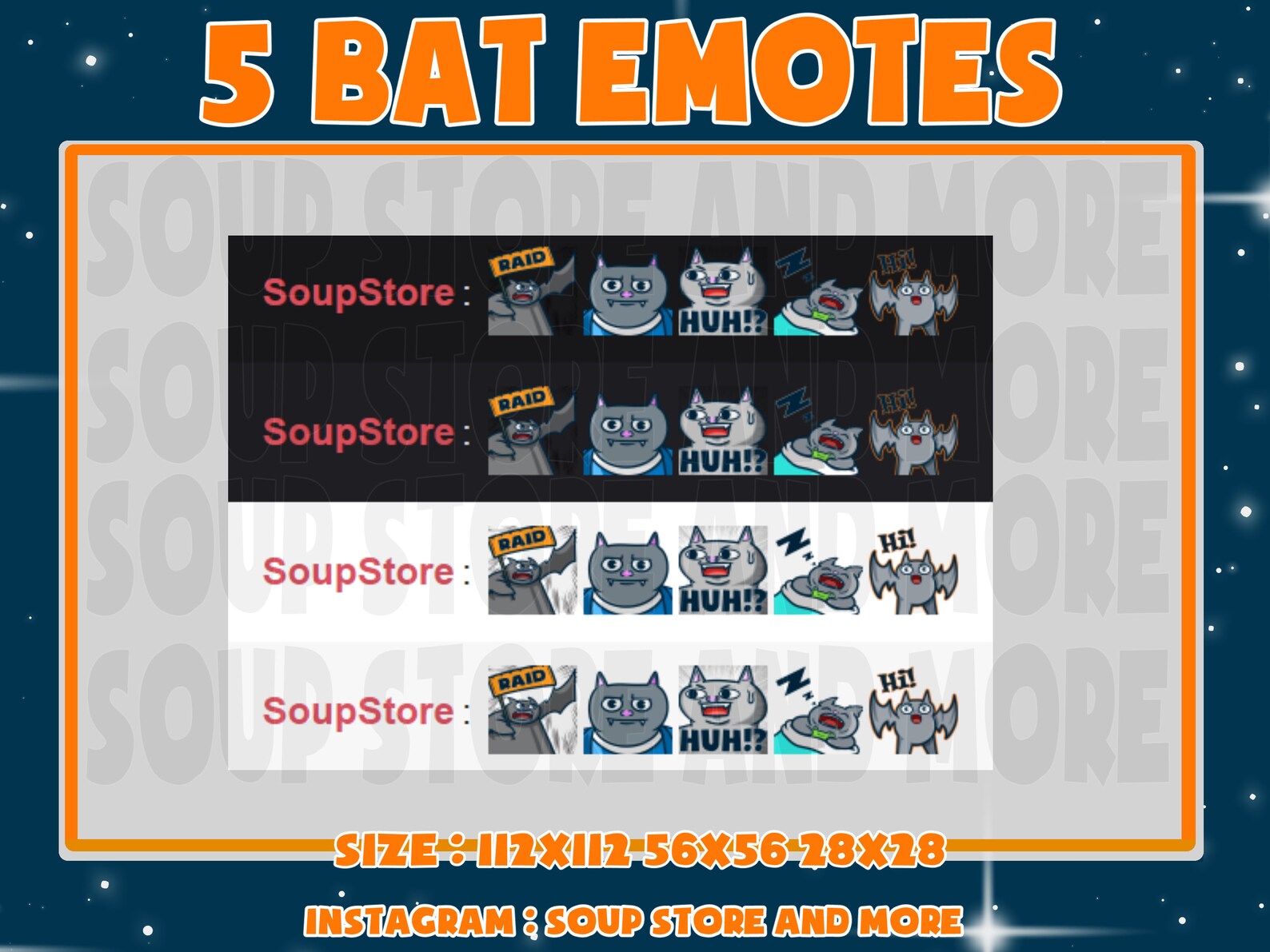 5x Bat Emotes for Twitch - Halloween Bat Emotes - Twitch, Discord ...