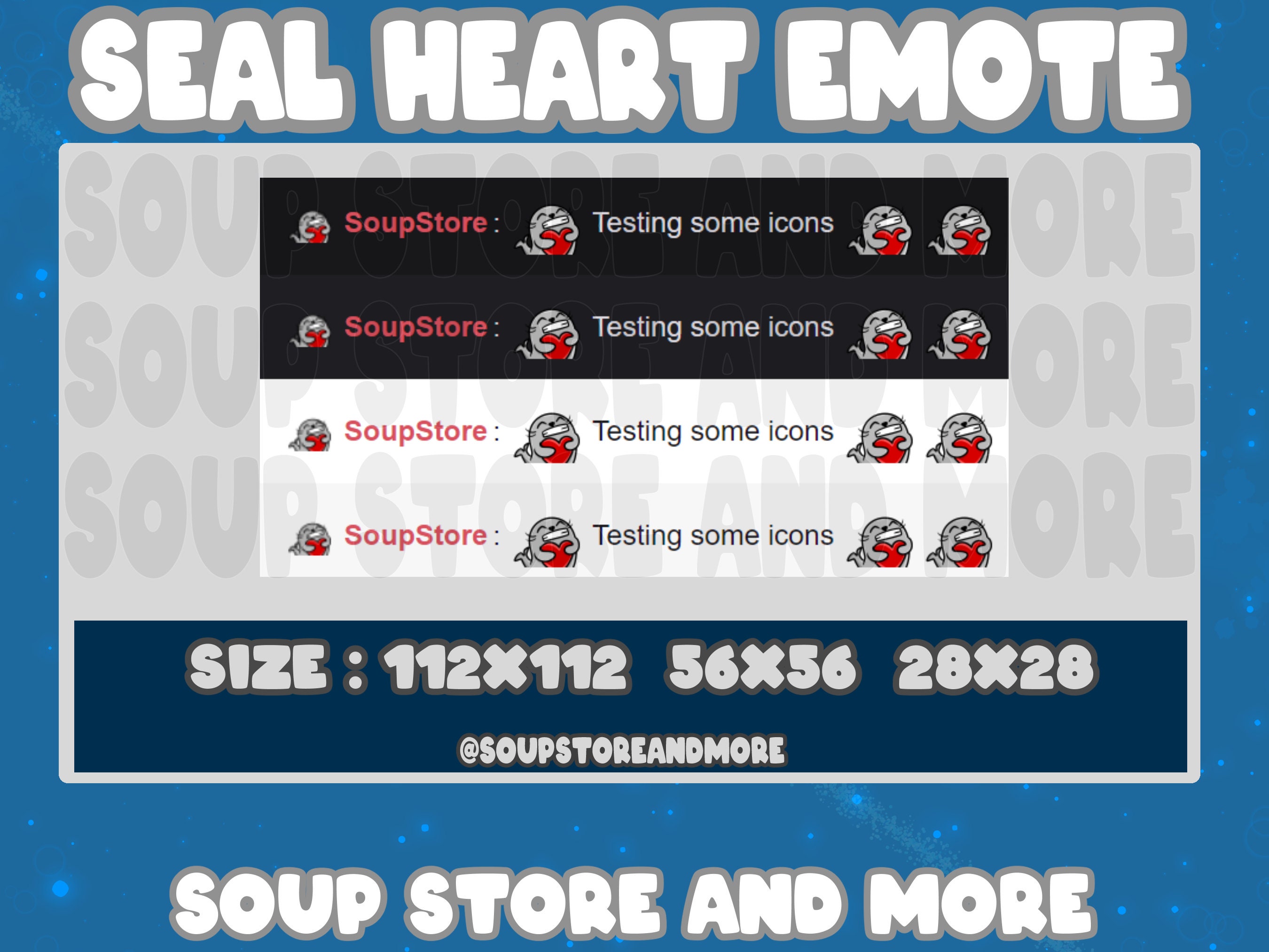 Seal Heart Emote for Twitch - Cute Seal Emote - Valentines Emotes ...