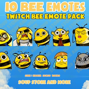 10 Bee Emote Pack for Twitch - Etsy
