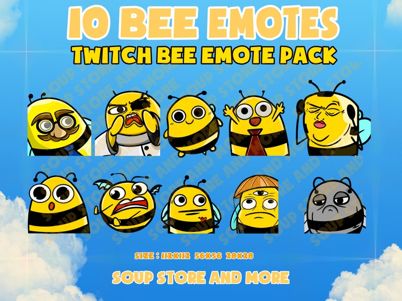 10 Bee Emote Pack for Twitch - Etsy