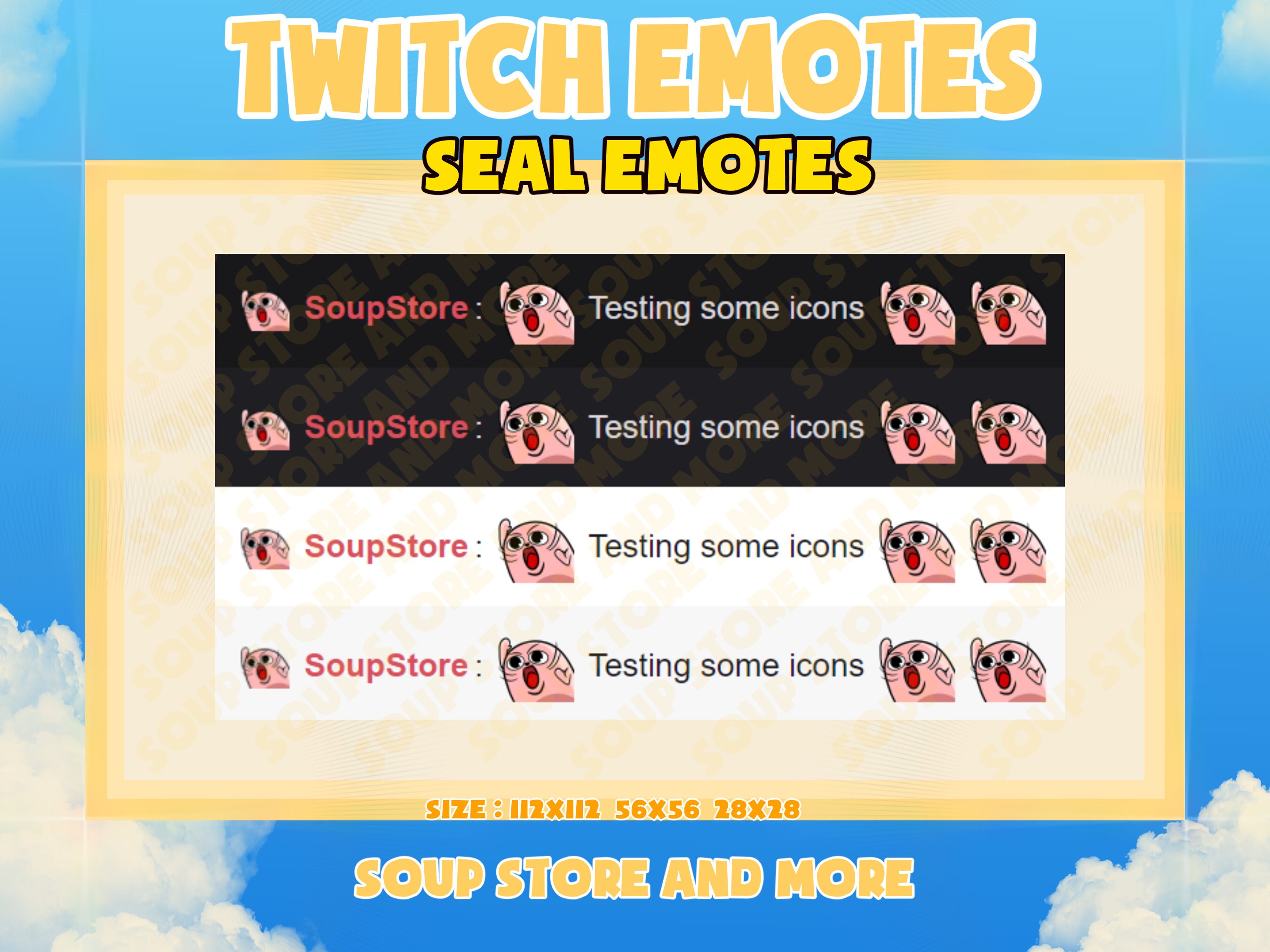 CUTE Pink Seal Emote - Hyped up Seal Emote - Emotes for Twitch - Twitch ...