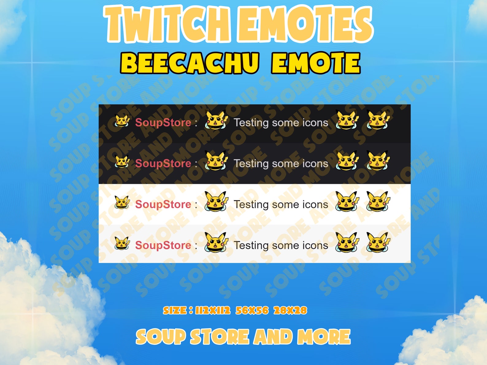 Angry Beecachu Emote for Twitch / Angry Bee Emote / Angry Yellow Rat ...