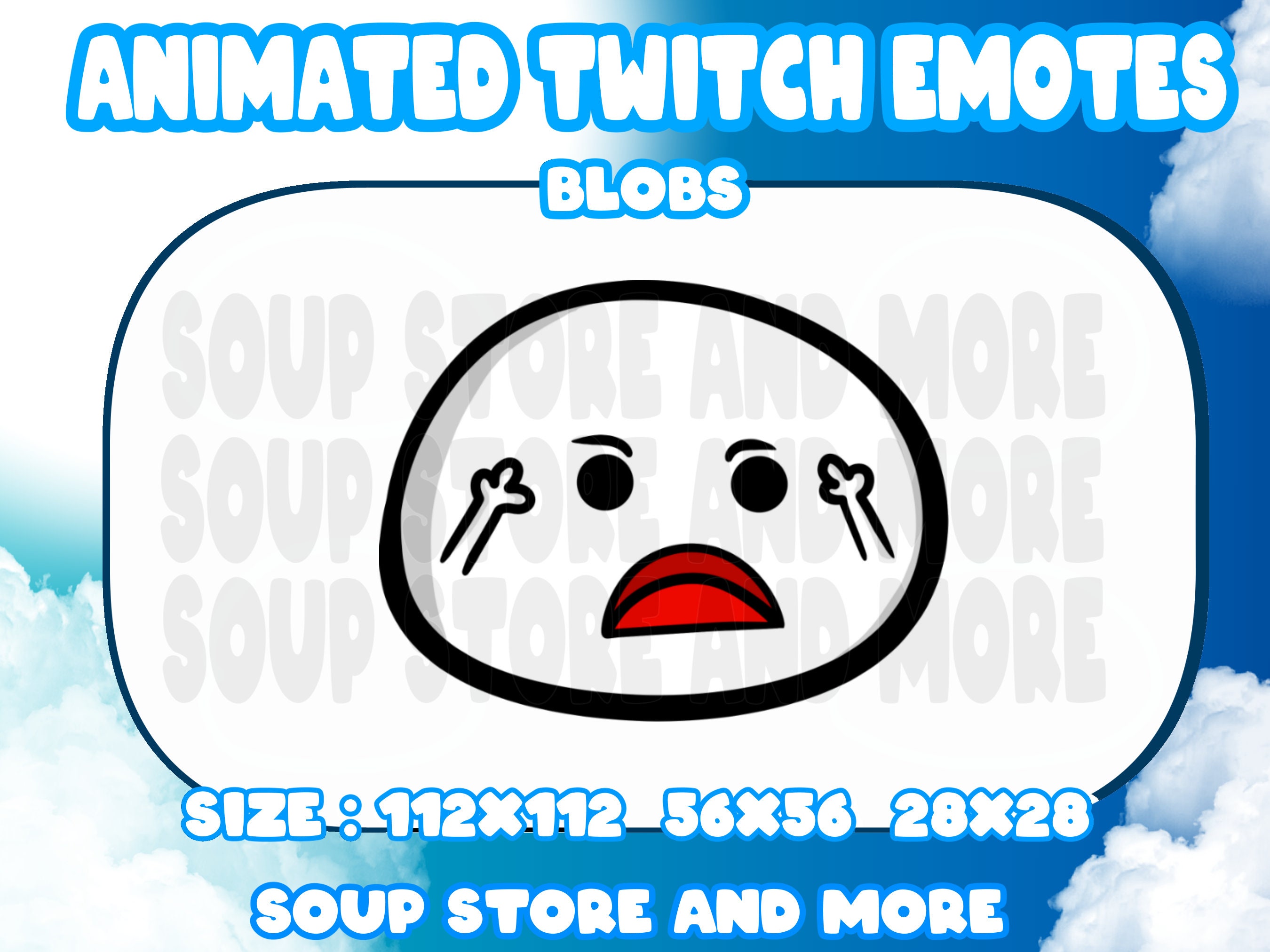 5 Cute White Blob Emotes for Twitch - Chibi Animated Blob Emotes ...