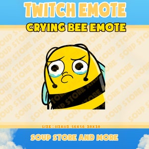 Twitch SAD Bee Emote for Twitch, Discord Sad Emote Crying Bee Emote - Etsy