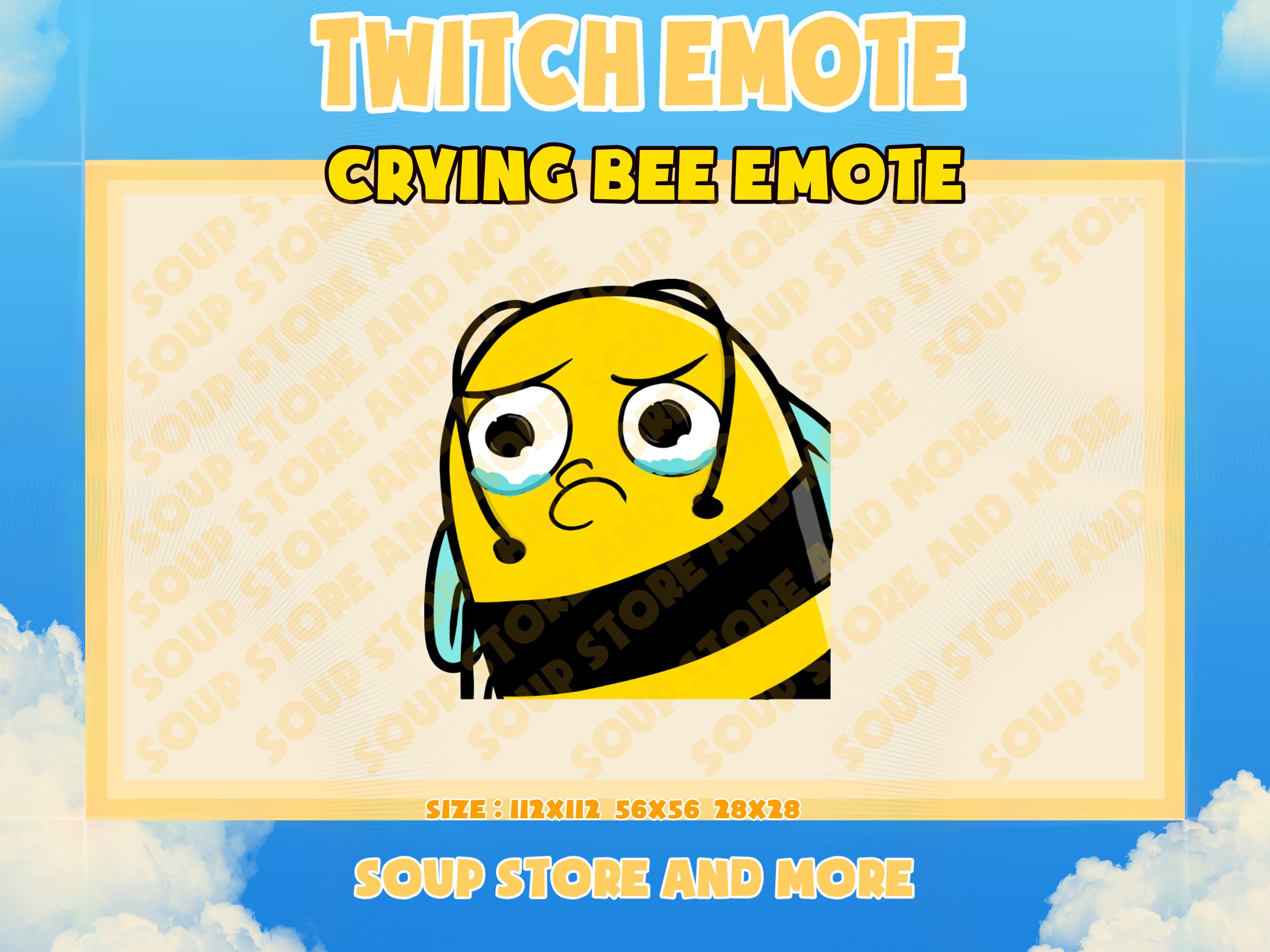 Twitch SAD Bee Emote for Twitch, Discord Sad Emote Crying Bee Emote - Etsy