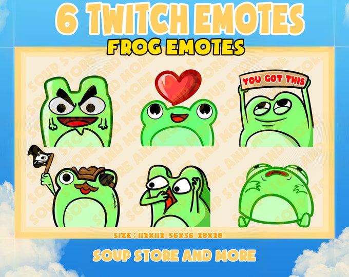Kawaii Frog Emotes Twitch, Discord, Youtube - Etsy Canada