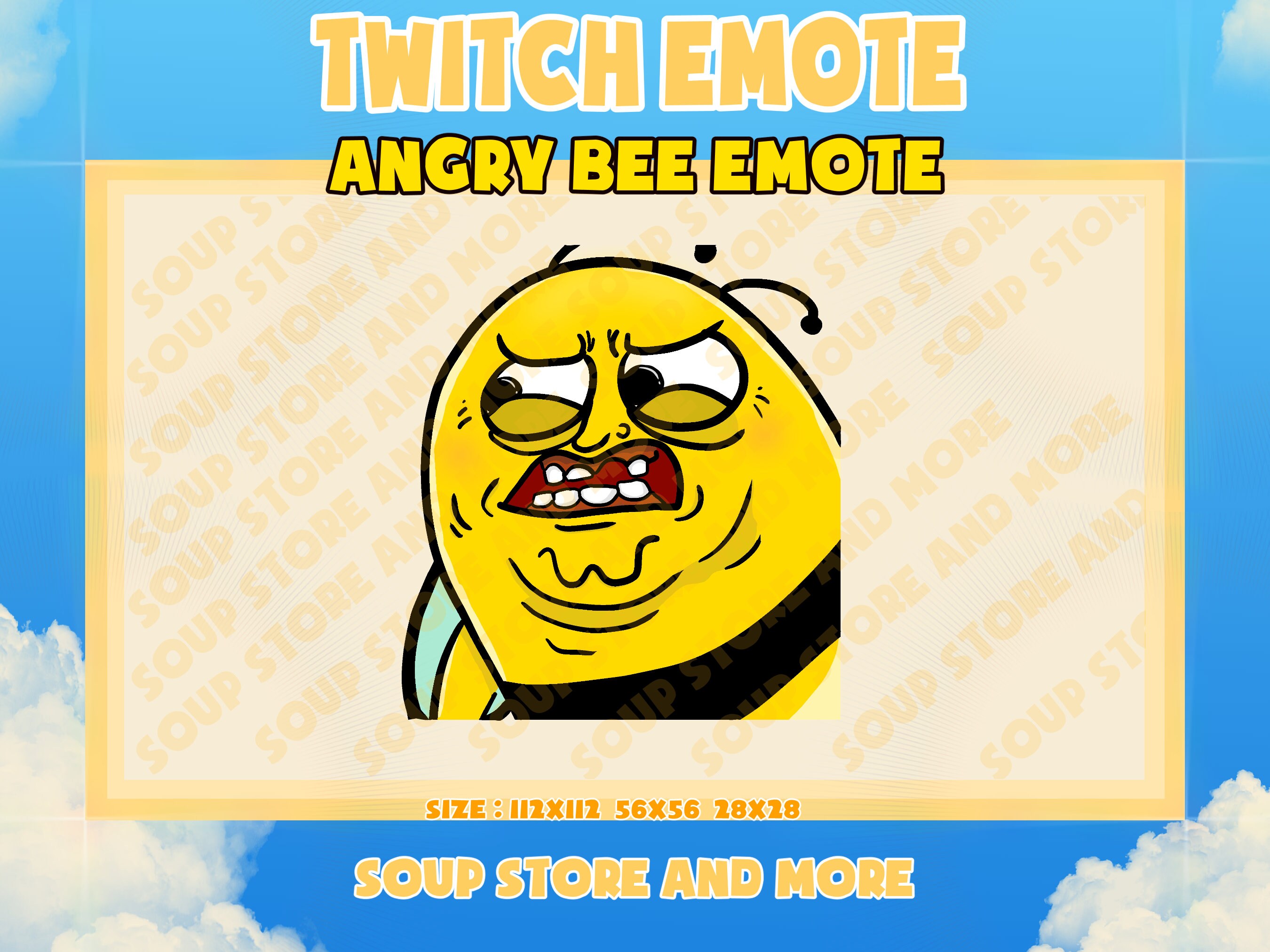Enraged Bee Emote for Twitch/ Twitch, Discord, Youtube - Angry Bee ...