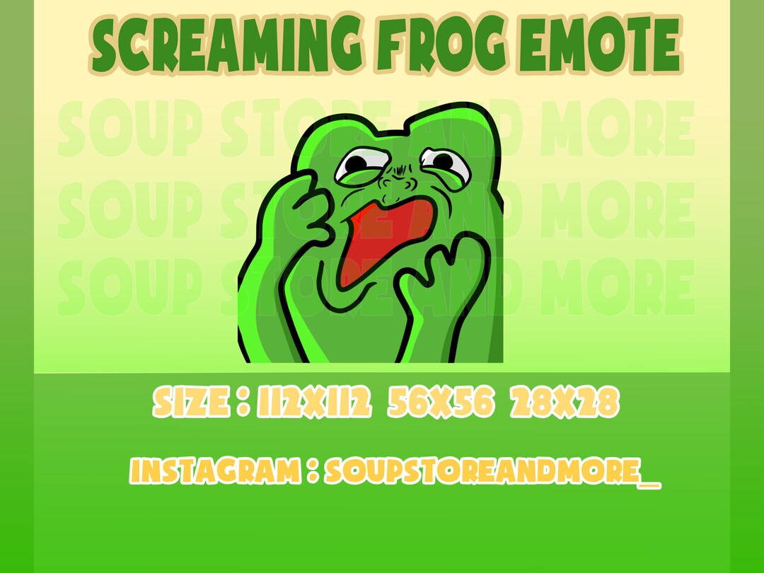 Screaming Green Frog Emote - Frog Emote - SCARED Frog Emote - Twitch ...