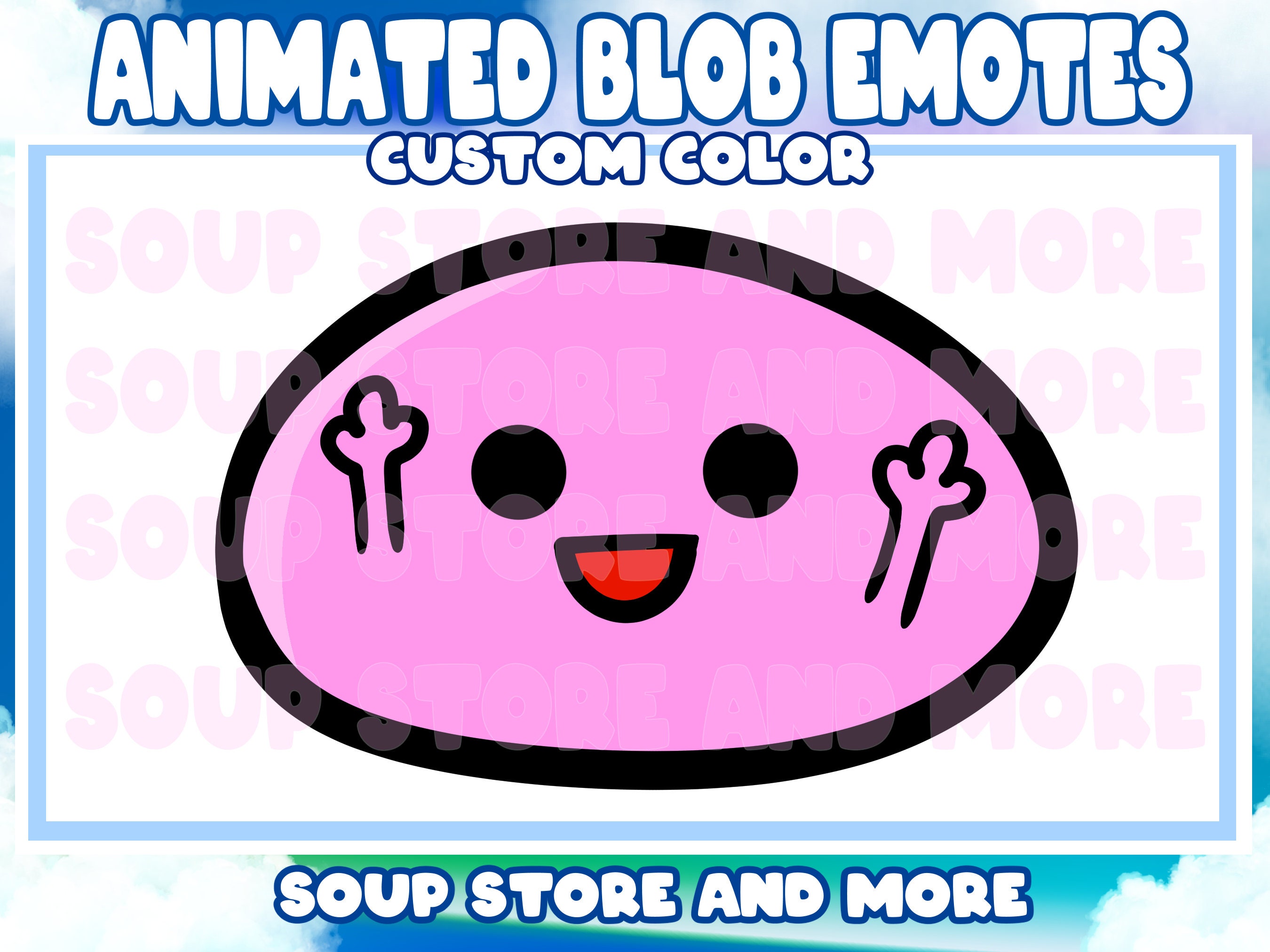 Fröhlicher Blob Emote Pink Blob Animierte Emote für Twitch Cute Twitch ...